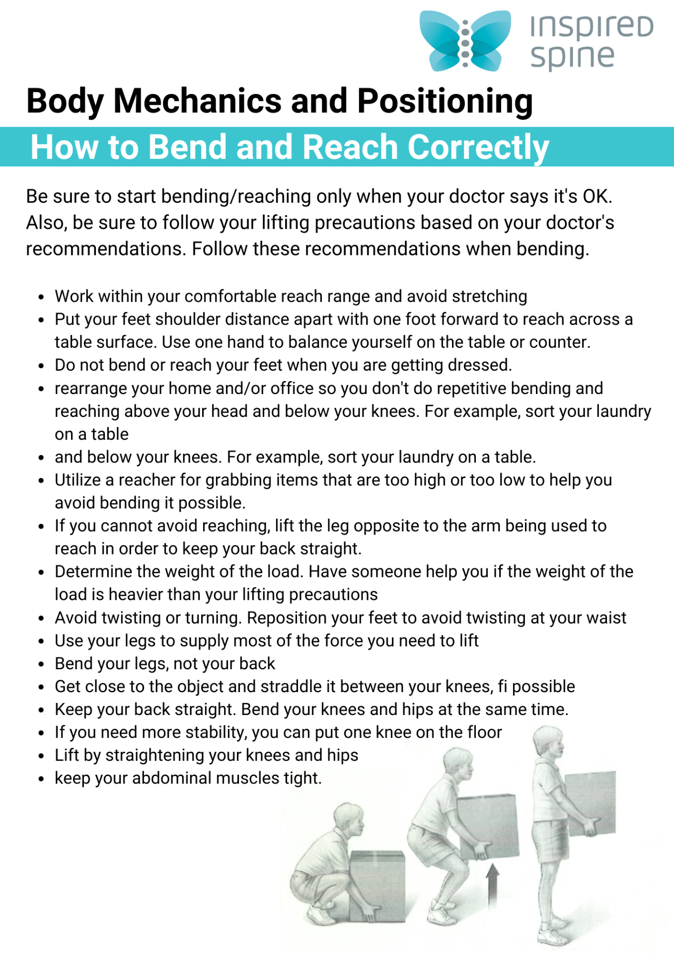Body Mechanics & Position Changes :: Inspired Spine SurgCenter